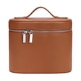 Beautynvta Cosmetic Case for Women, PU Leather Makeup Bag with ...