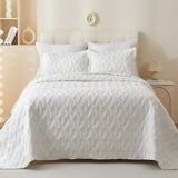 Stylish Solid Color Diamond Pattern Quilt Bedding Set with Shams ...