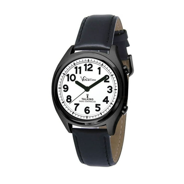 VocaTime - Atomic Talking Watch - Black Case with Leather Band ...