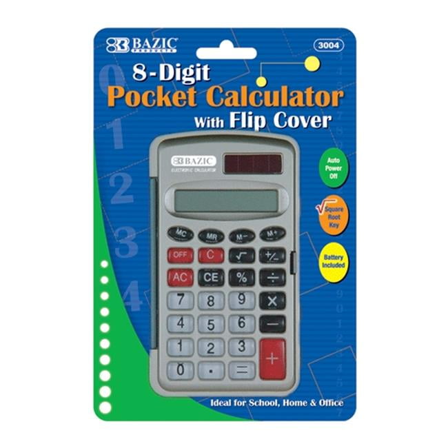 Bazic Products 3004-144 BAZIC 8-Digit Pocket Size Calculator with Flip ...
