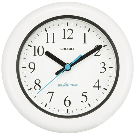 CASIO Wall clock white Moisture proof dust-proof Splash time Also used ...