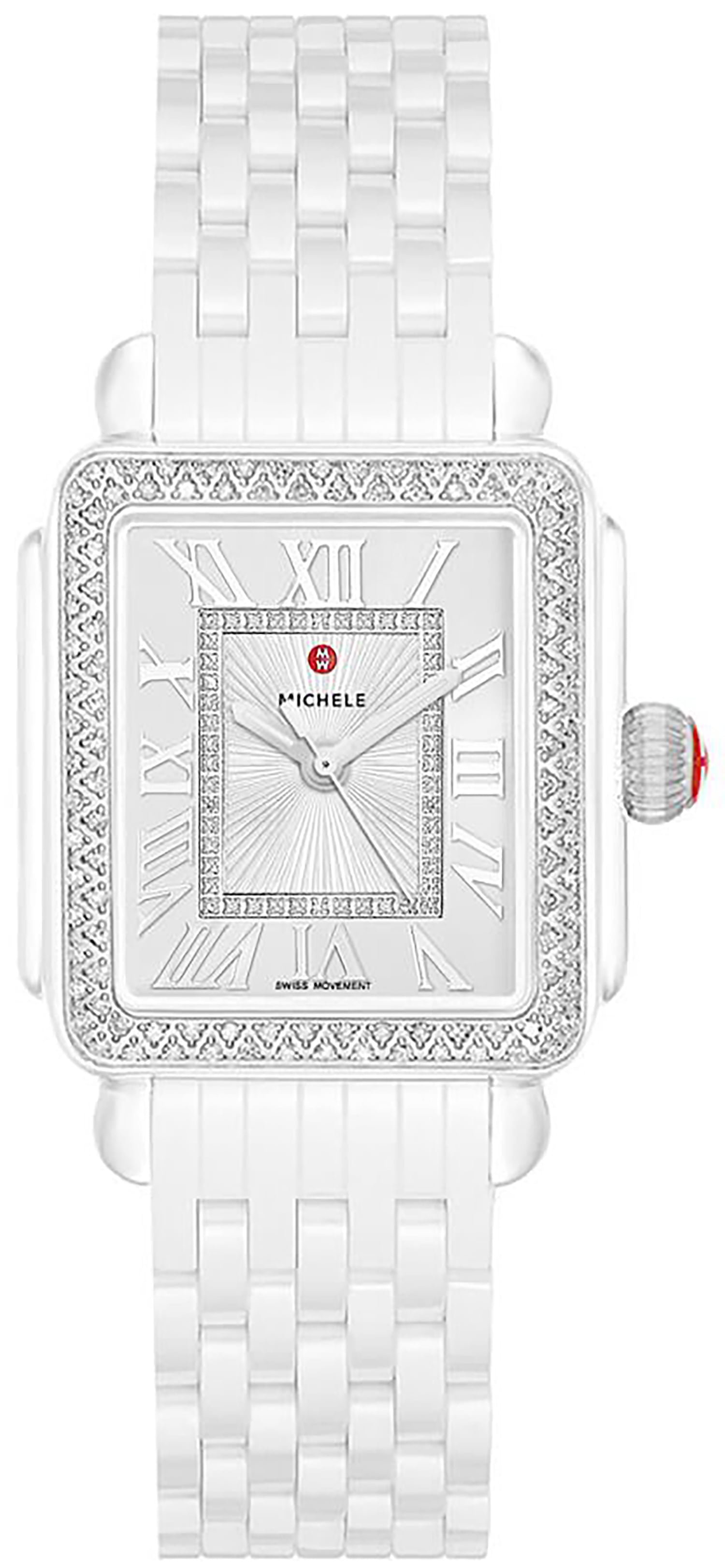 Michele Deco Madison White Ceramic Women's Watch MWW06T000213 - Walmart.com