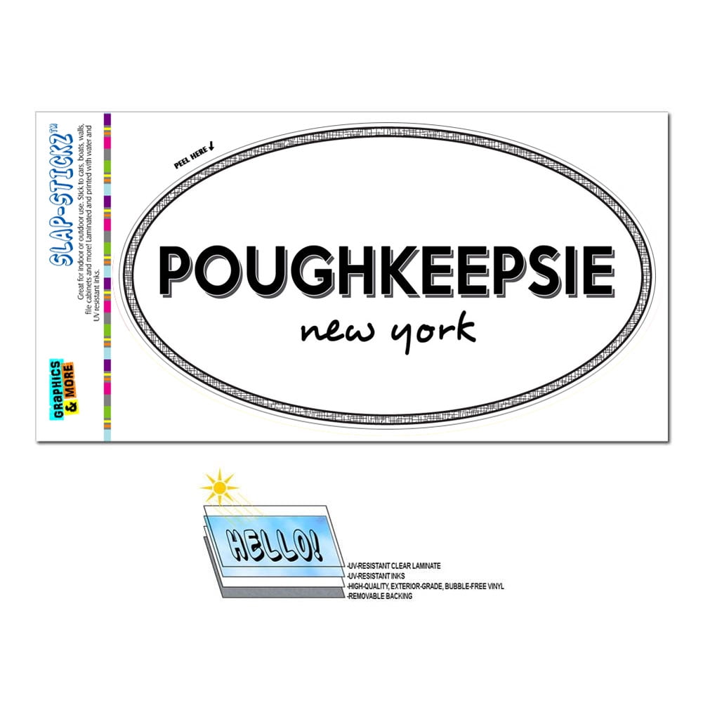 Poughkeepsie, NY - New York - Black and White - City State - Oval ...