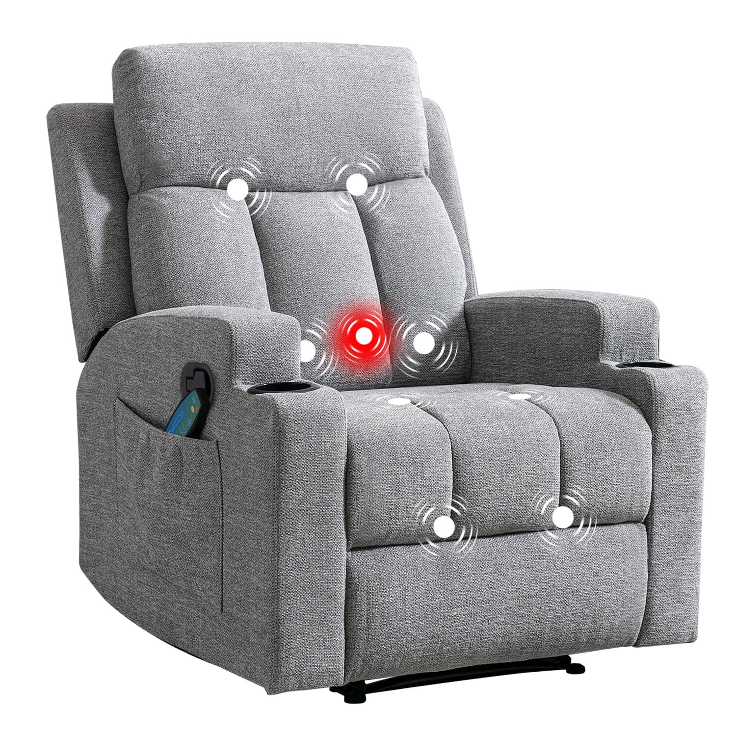 Bonzy Home Manual Recliner Chair with Massage and Heat Ergonomic ...