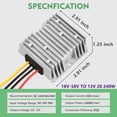 20A 240W Golf Cart DC 18V 20V 24V 36V 48V Step Down to DC 12V Converter ...