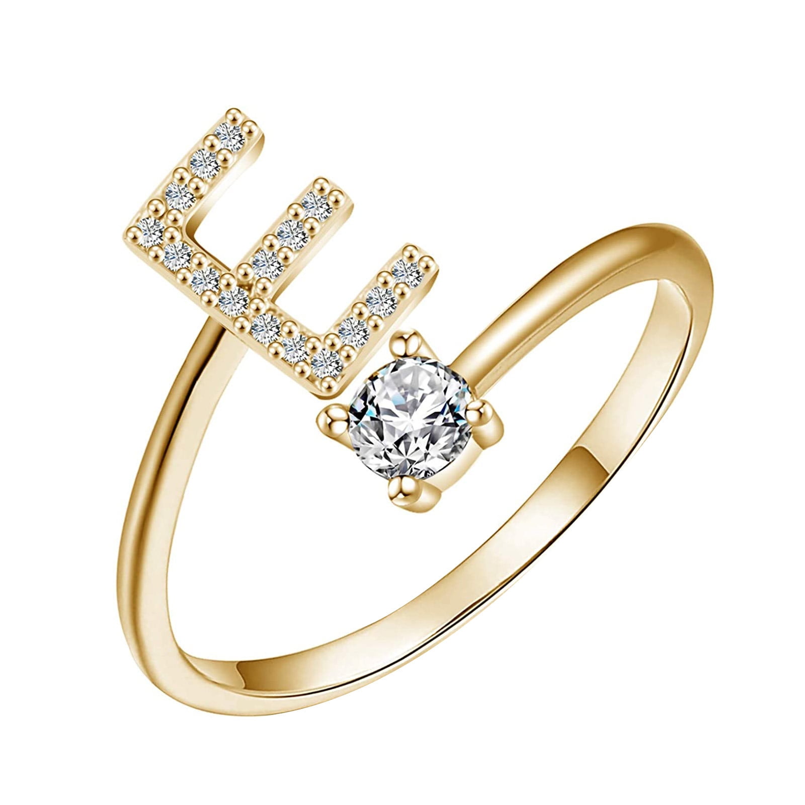 Fridja Jewelry Personalized Gold Bold Initial Letter Open Ring ...