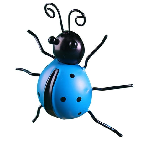 Jinveno Metal Ladybug Figurine Hang Simulated Insects Ladybug Sculpture ...