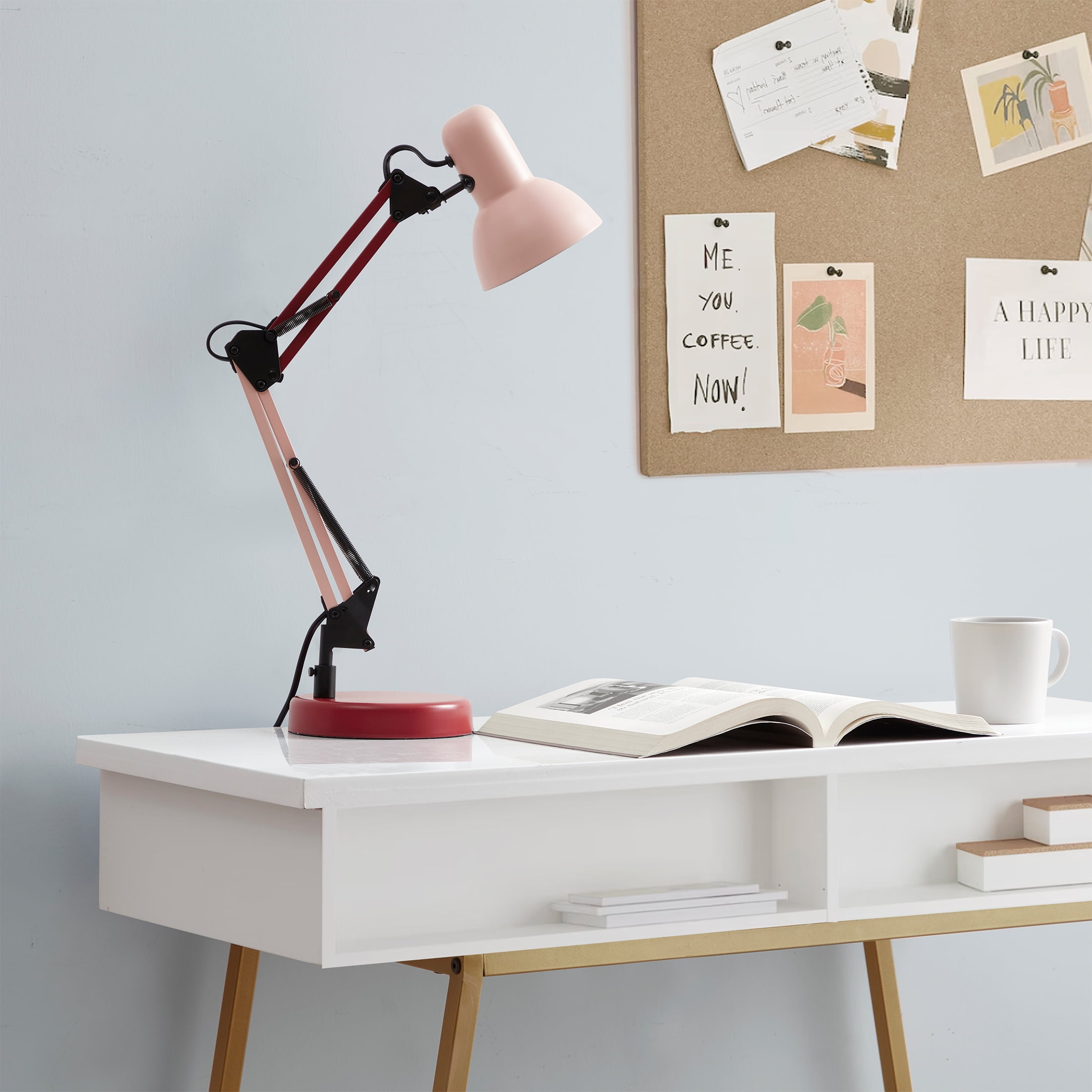 Mainstays 20 Modern Architect Desk Lamp Metal Black and Gray Colorblock