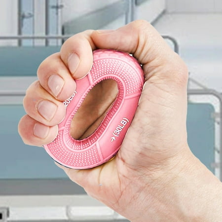 Hand Grip Strengthener Rock Climbing Finger Exerciser Rings Pink 30lb ...