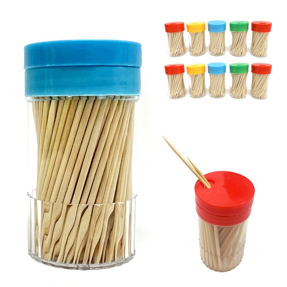 10 Pack Wooden Toothpicks Dispensers 150ct Oral Care Catering Party ...