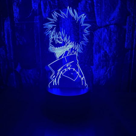 Cartoon My Hero Academia Dabi Katsuki Bakugo Anime Figure 3D LED ...