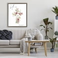 Stupell Industries He Is Risen Flower Cross Brown Framed Floater Canvas ...