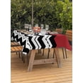 52x70 Tablecloth Rectangle, Black White Chevron Outdoor Tablecloth with ...