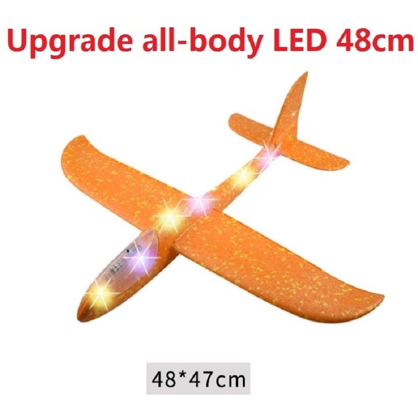 Foam Hand Throwing LED Airplanes Toy 48cm LED Flight Mode Glider ...