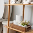 Acacia Wood Bathroom Storage Basket for Organizing - Toilet Paper with ...