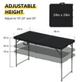 SUGIFT 4ft Folding Table, Adjustable Height Camping Table Office Table ...