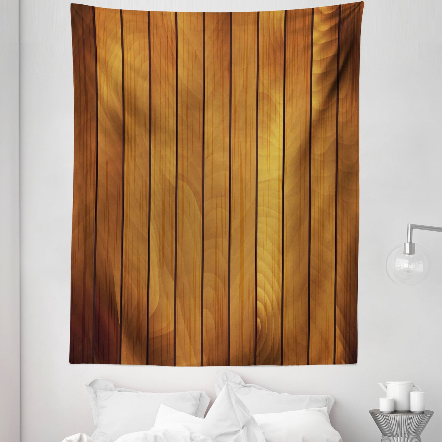 Brown Tapestry, Wooden Plank Texture Tree Timber Floor Vintage Style ...