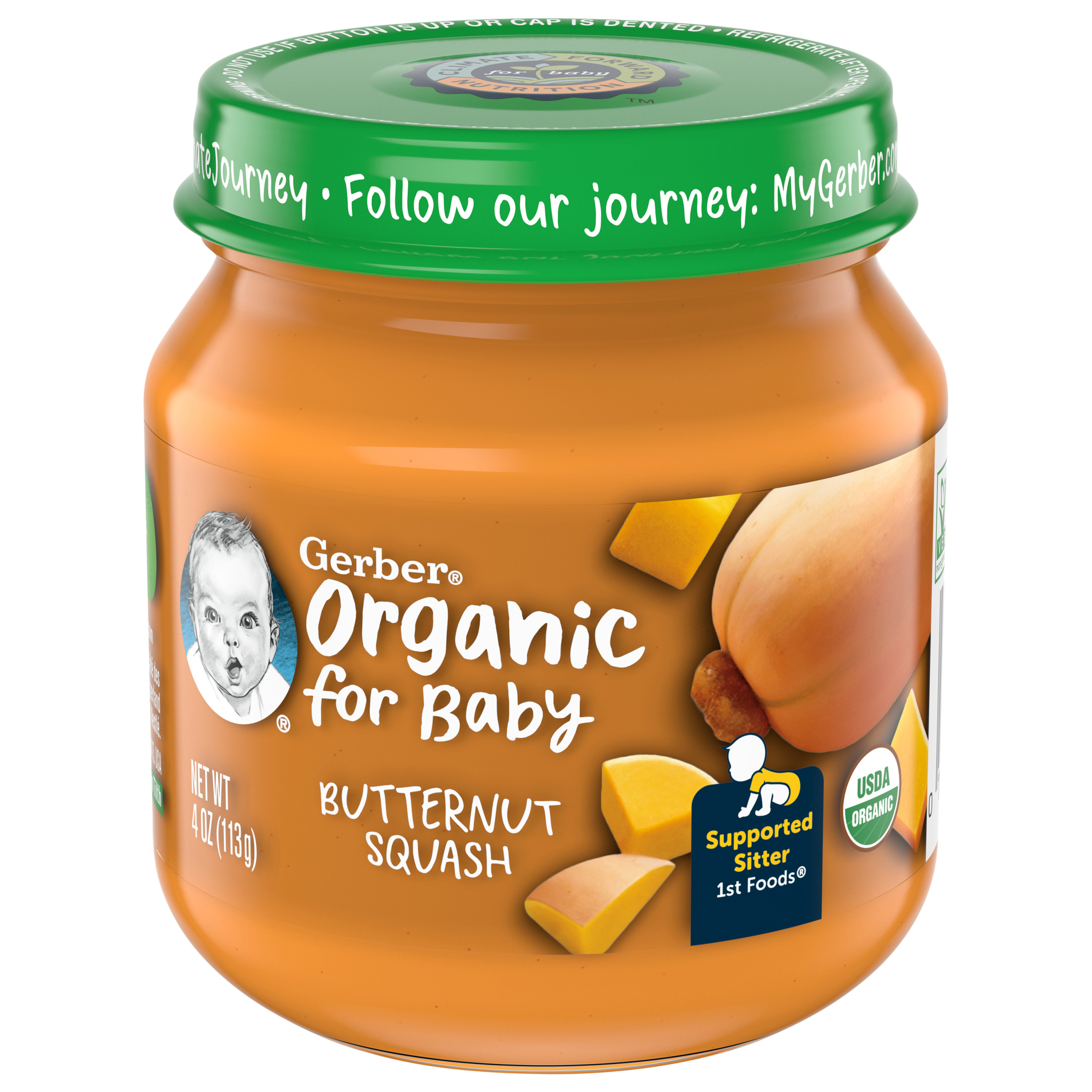 Gerber Organic 1st Foods, Butternut Squash Baby Food, 4 oz Jars (10 ...