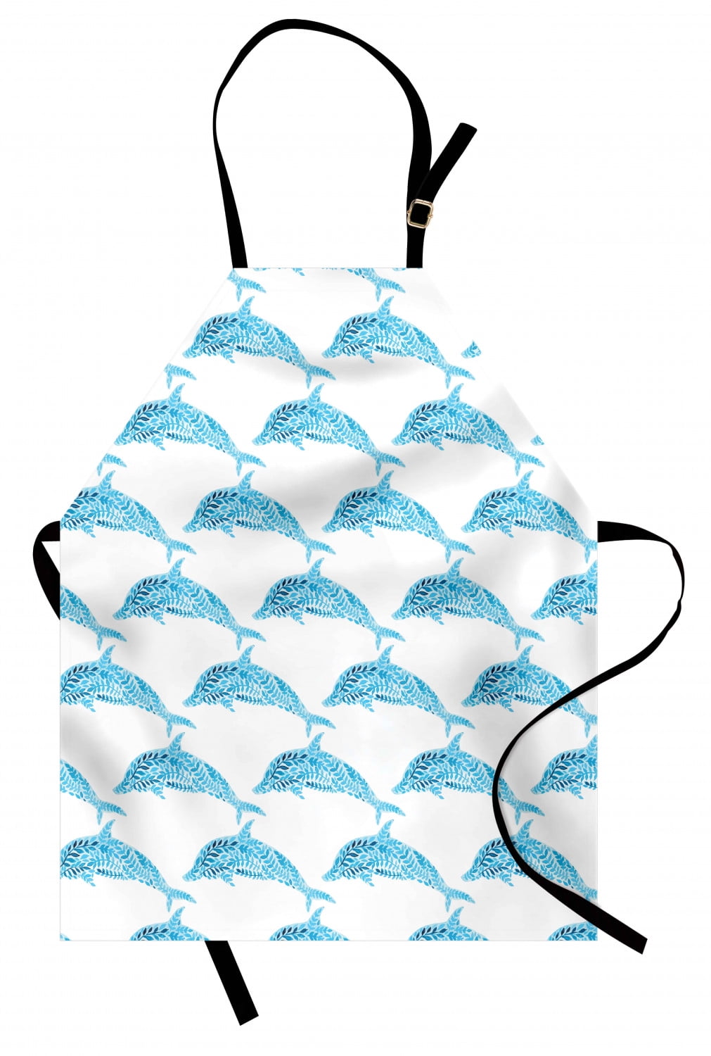 Sea Animals Apron Aquatic Dolphin Figures with Leaf Ornamentals ...