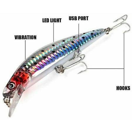 relayinert Vibra-Strike Flash Lure Electric Vibration Fishing Bait USB ...