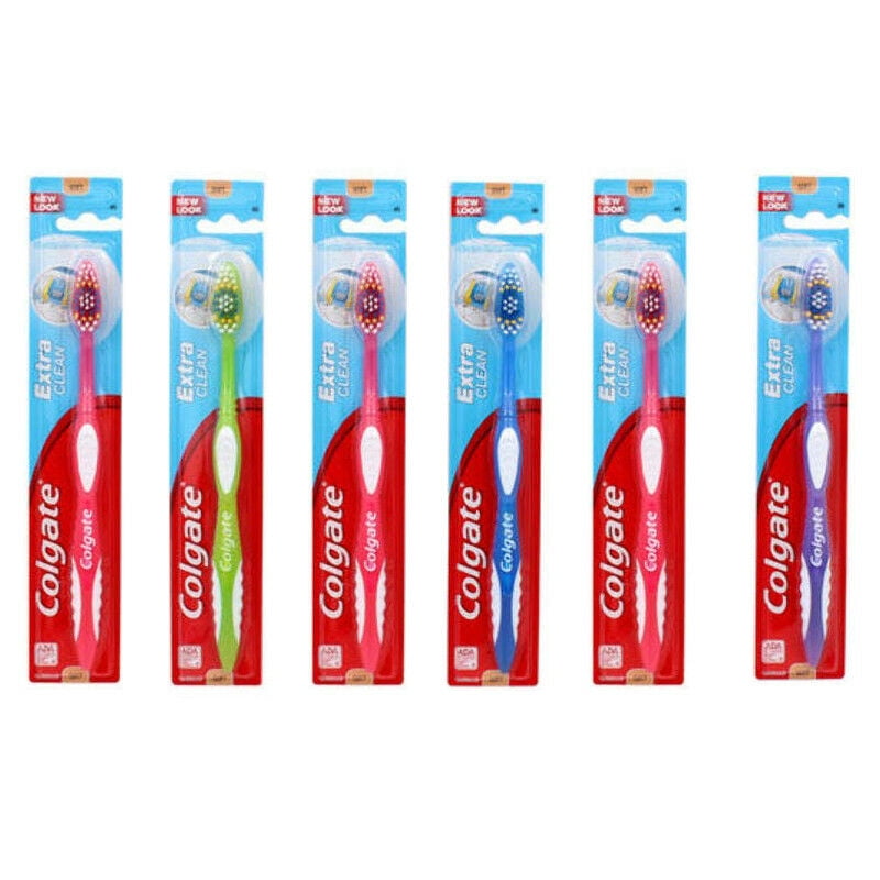 Colgate Extra Clean Full Head Toothbrush, Soft, Assorted Colors (Pack ...