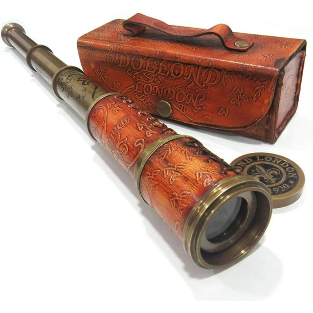 Brass Nautical Antique Working Telescope/Spyglass Replica in Leather ...