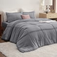 Cozy Comfort Queen Comforter Set with Sheet - 4 Pieces Soft Grey ...