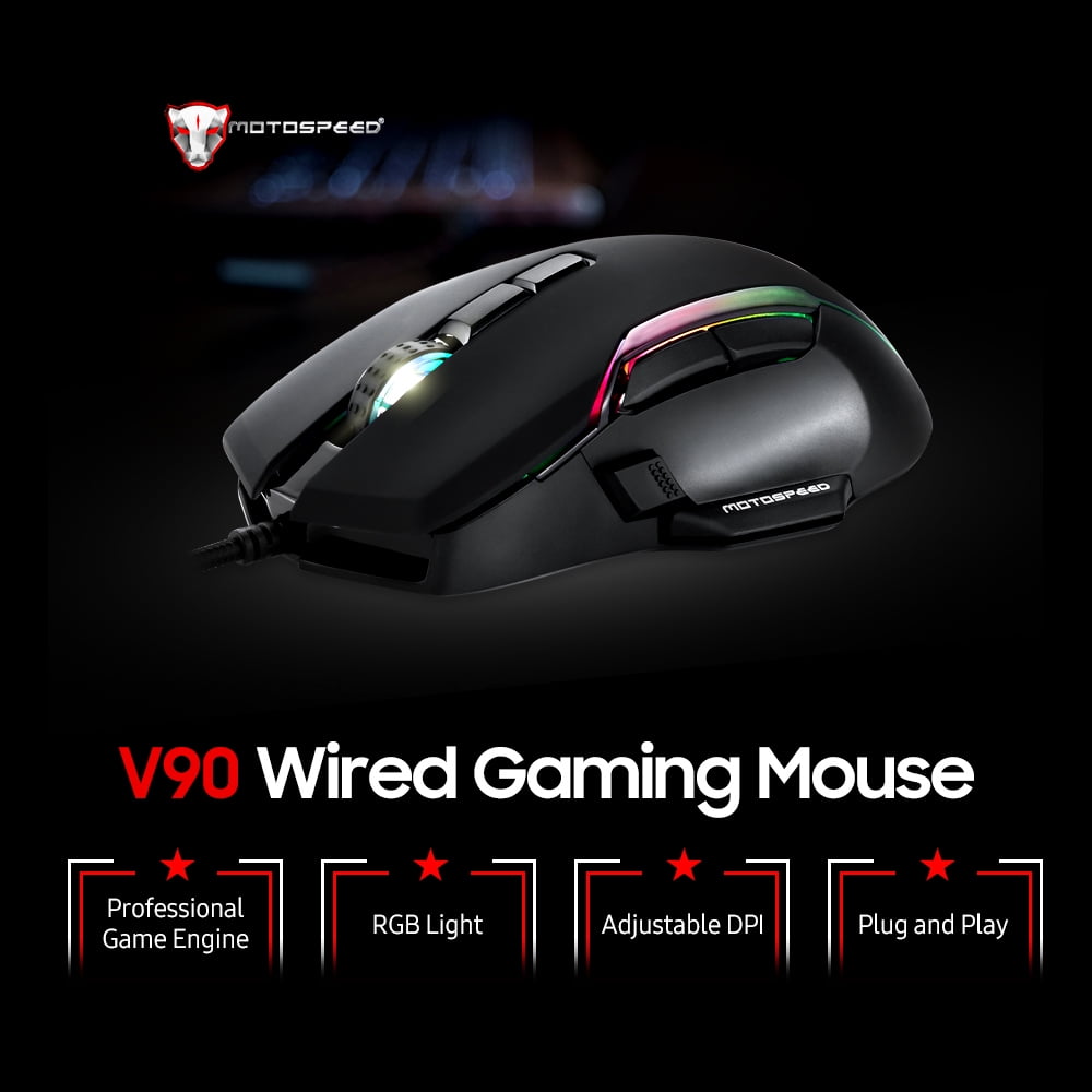 Buy MOTOSPEED V90 USB Wired Gaming RGB Gaming Ergonomic Mice with 8 ...