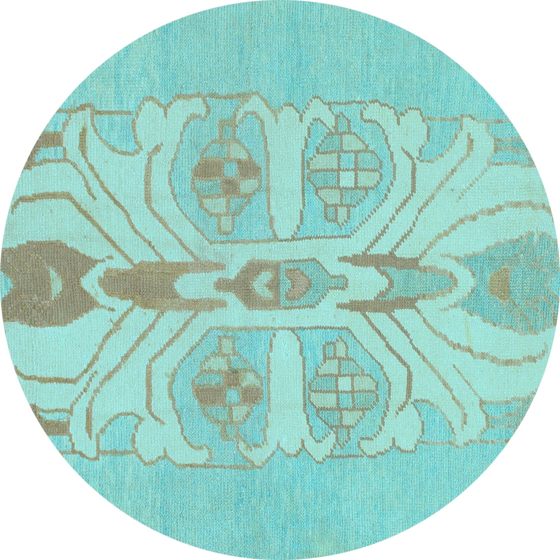 Ahgly Company Indoor Round Abstract Light Blue Modern Area Rugs, 5 ...