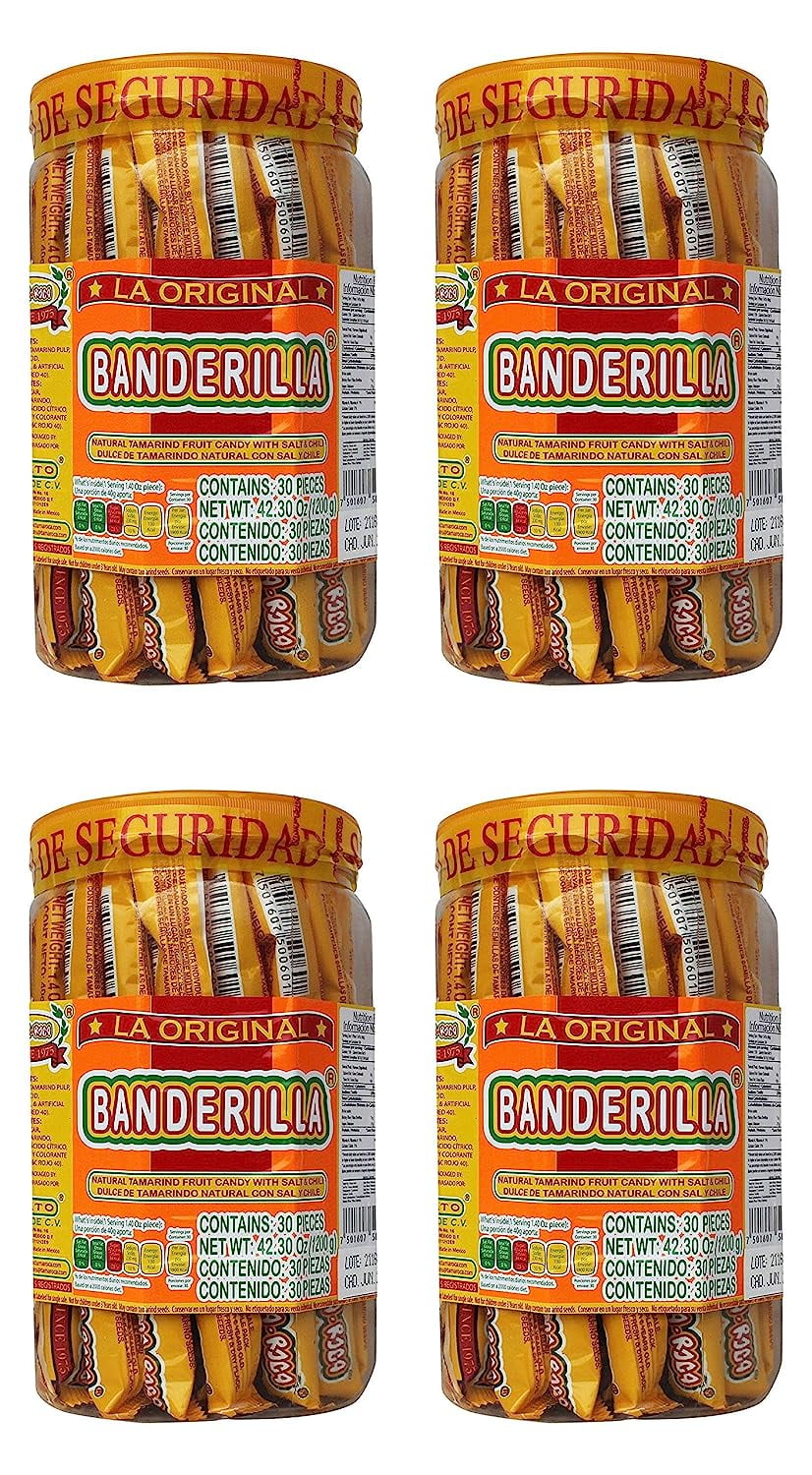 Banderilla Tama-Roca Tamarind Hot Food - Spicy Mexican Candy, 4 Tub ...