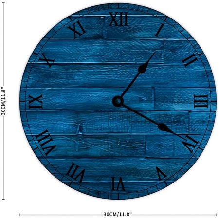 Blue-Rustic-Woody - Customized Mute Simple Roman Scale Wall Clock Home ...