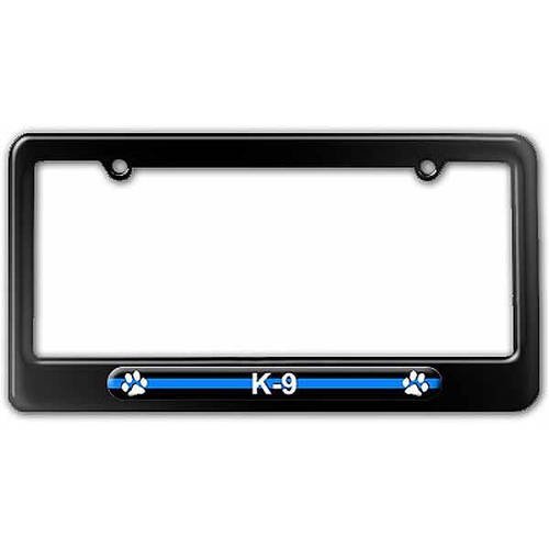 Thin Blue Line K-9 Unit Paw Prints, Police License Plate Tag Frame ...