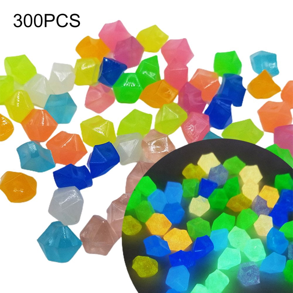 Luminous Pebbles 300Pcs Dark Aquarium Pebbles Non-radioactive Sunlight ...