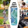 1000ML Transparent Sports Water Bottle with Handle & Straw Portable ...