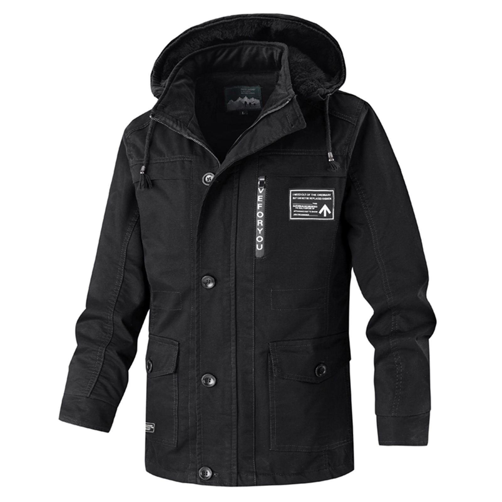 Cameland Men's Winter Jacket Thick Thermal Cotton Warm Fleece Lined ...