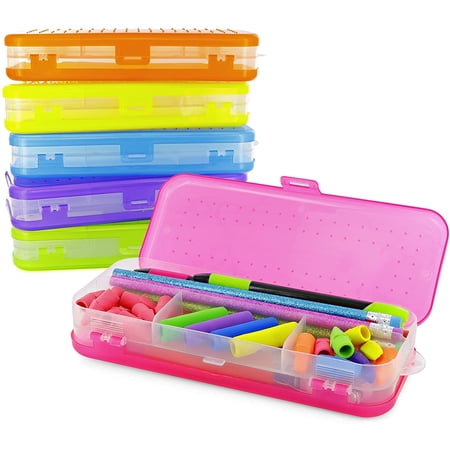 Double Deck Organizer Box - Bright Color School Pencils Box Stationery ...