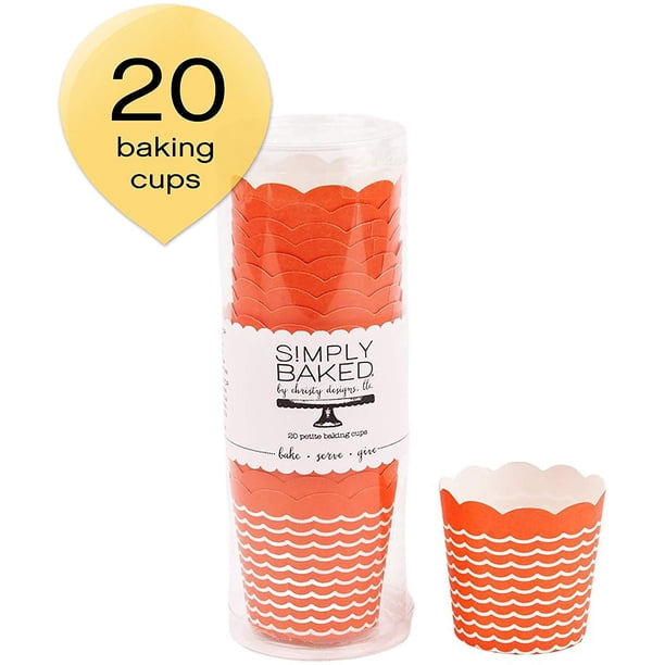 Simply Baked Petite Paper Baking Cups Coral Wave 20-Pack Disposable and ...