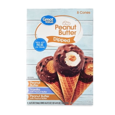 Great Value Crisp Dipped Ice Cream Cones Variety Pack, 4.6 fl oz, 8 ...