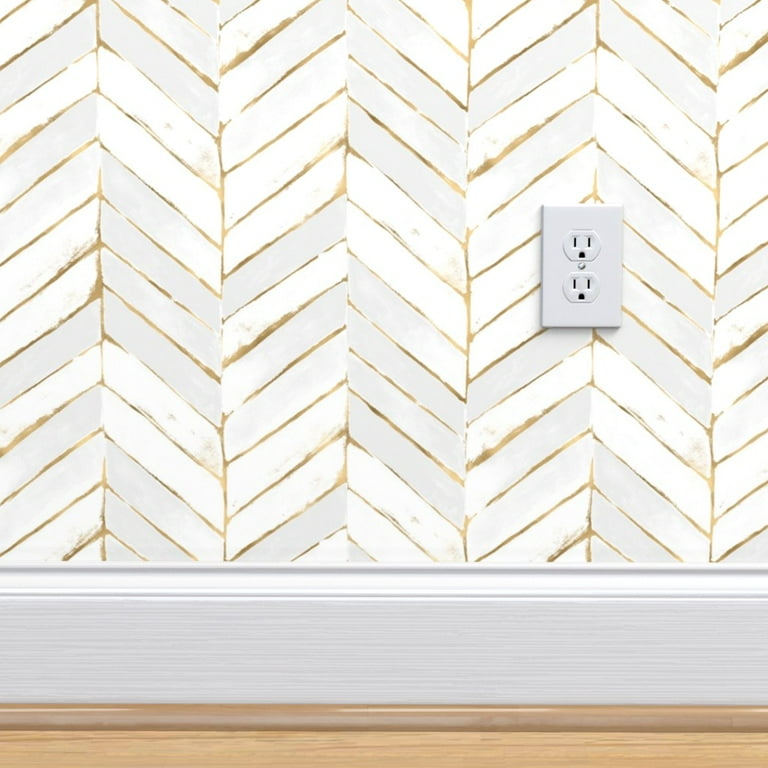 Gold And White Chevron Wallpaper