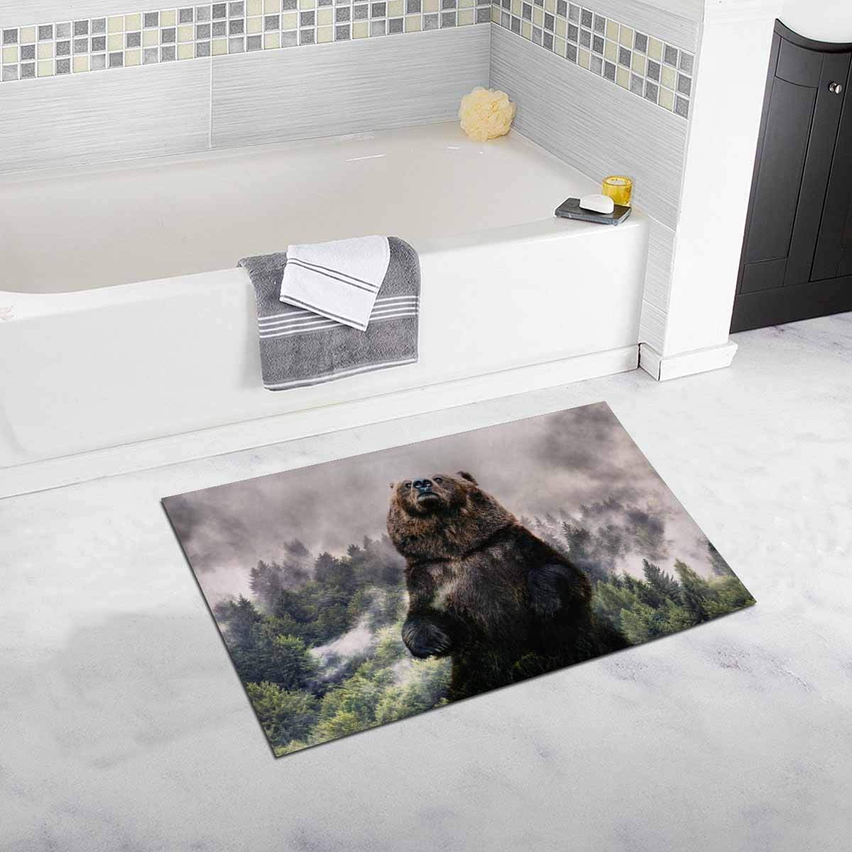 Click here for Rylablue Wild Bear And Pine Forest Bath Rug Bathro... prices