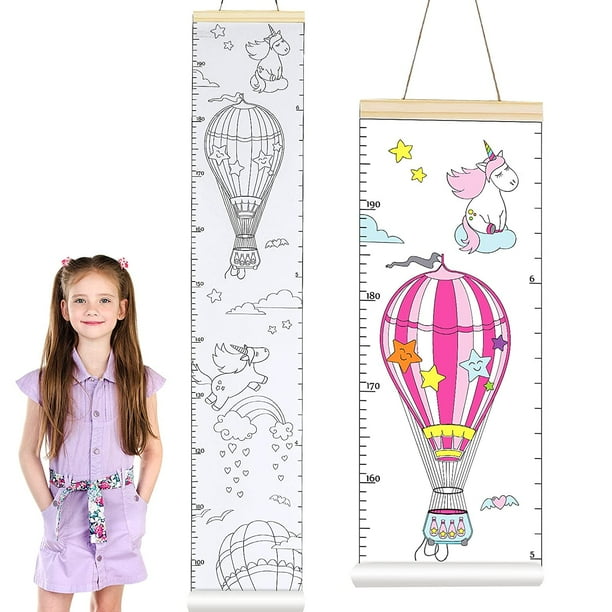 Color Your Own Growth Chart Hanging Ruler Wall Decor Canvas Child ...