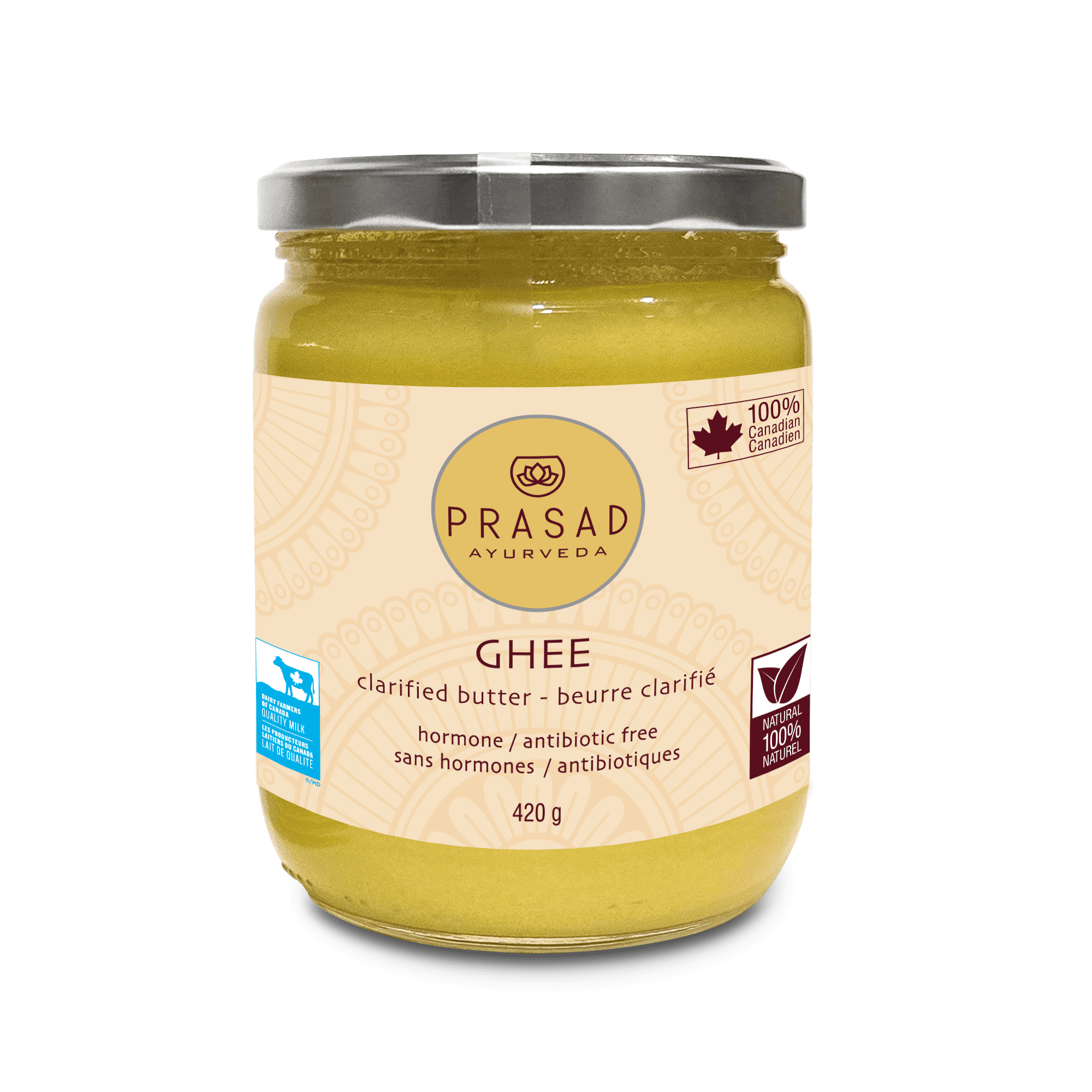 Click here for Prasad Ayurveda Natural Ghee 420g 100 Canadian prices