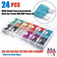 24 Pack Large MAXI / APX Blade Fuse Assortment Auto Car Truck SUV AMP ...