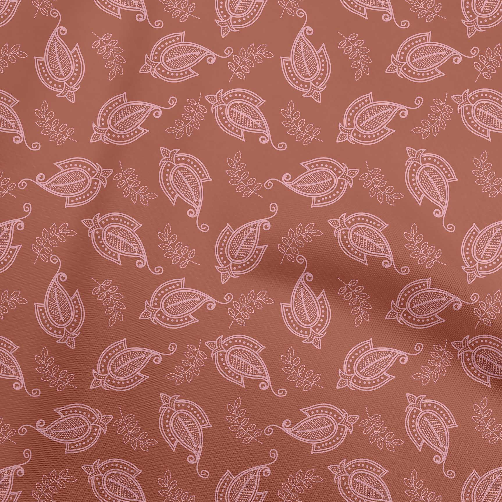 oneOone Viscose Chiffon Maroon Fabric Asian Paisley Sewing Craft ...