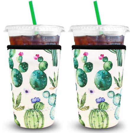 Iced Coffee Sleeves,Reusable Cold Cup SleeveS,2Pack Neoprene Insulator ...