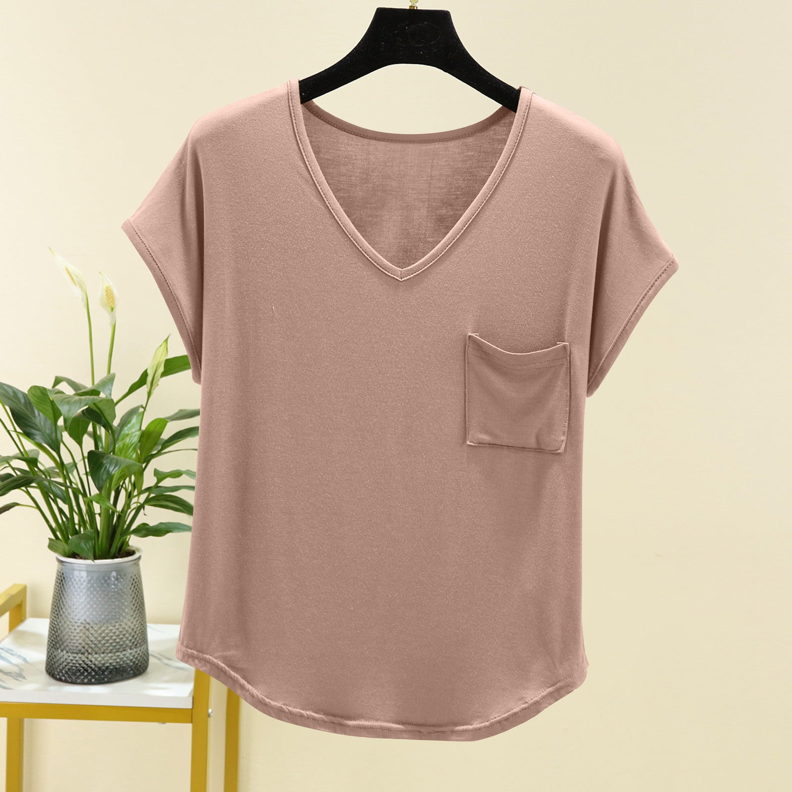 Click here for Yourumao Womens Short Sleeve Tops Comfy V Neck Shi... prices