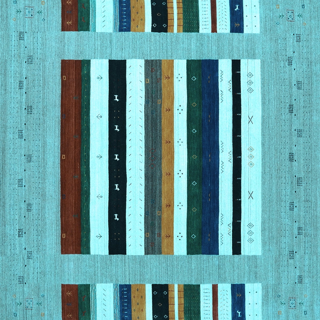 Ahgly Company Indoor Square Abstract Light Blue Contemporary Area Rugs ...