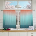 Aqua Orange Mosaic Sheer Curtains for Living Room Bedroom, Minimalist ...
