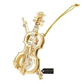 24K Gold Plated Crystal Studded Violin and Bow Ornament by Matashi ...