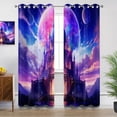 Castle Blackout Curtains, Fantasy Princess Fairytale Dreamy Patterned ...